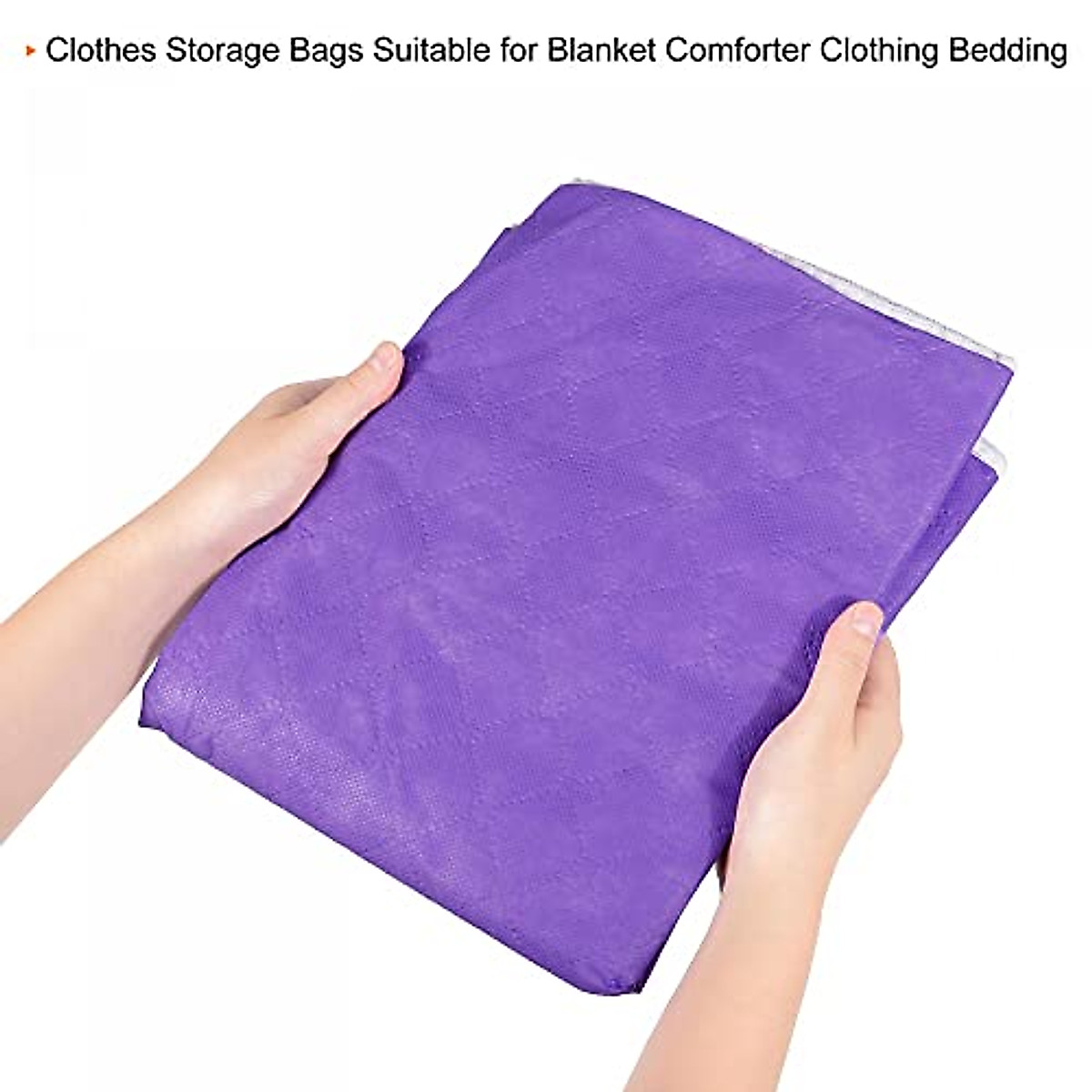 uxcell Clothes Storage Bag 3pcs, Foldable Storage Bins for Clothes, Comforters Storage Bags with Reinforced Handle, Sturdy Zipper, Closet Organizer with Clear Window-Purple