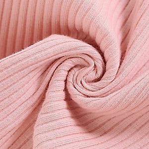 Dimoybabe Newborn Baby Girl Clothes Summer Infant Outfit Cute Ruffle Romper Short Set Solid Pink 3-6 Months 80cm