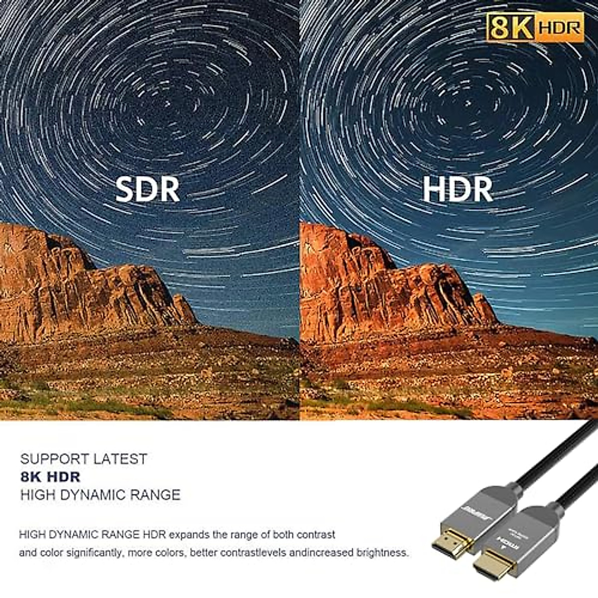 RUIPRO 8K HDMI Ultra High Speed Certified Cable 10 Feet 48Gbps 8K60Hz 4K120Hz Dynamic HDR eARC HDCP2.2/2.3 for RTX4080/4090/3080/3090, Xbox S/X, PS5/4, AVR, Projector, LG/Samsung/Sony TV