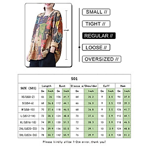 YESNO Women Sweater Graphic Oversized Pullover Sweaters Casual Loose Long Sleeve Knit Tops L S01 CR19