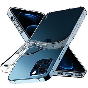 Aeska iPhone 12 Case, iPhone 12 Pro Case, Ultra [Slim Thin] Flexible Clear TPU [Scratch-Resistant] Gel Rubber Soft Skin Silicone Protective Case Cover for iPhone 12/iPhone 12 Pro 6.1'' (Clear)