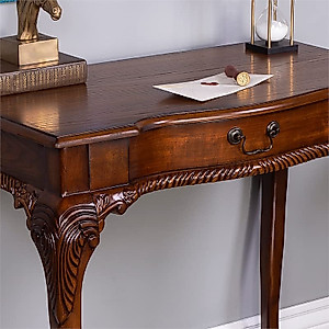 BOWERY HILL Wood Traditional Writing Desk in Vintage Oak Finish