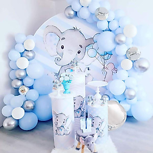 141 Pcs Blue Silver Balloon Garland Kit Macaron Metal Balloon Arch,Wedding Bridal Shower Birthday Party Baby Shower Decoration By Patimate