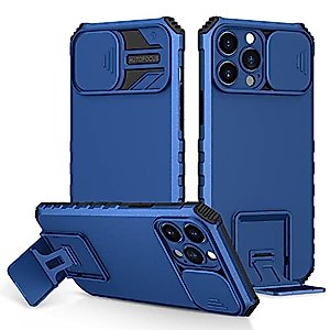Back Cover Silicone Kickstand Case Compatible for infinix HOT Smart 4,[3 Stand Ways] Vertical and Horizontal Stand Case,Full Body Hard Slim Protective Phone Case Lanyard Case (Color : Blue)