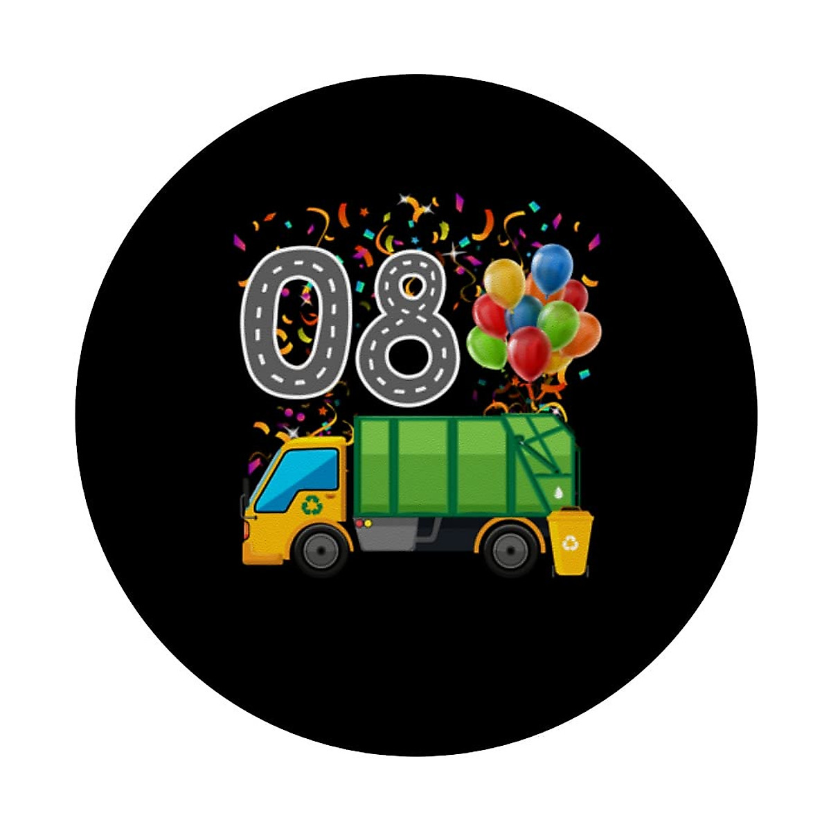 Happy O8 Waste Picker Dumpster Garbage Truck PopSockets Swappable PopGrip