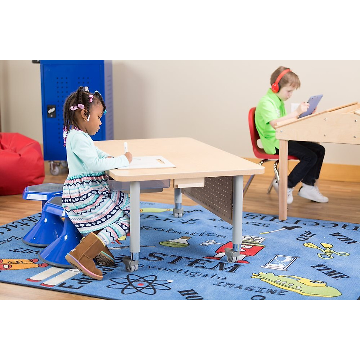 Learniture Active Learning Chair/ Stool, 15" H, Red, LNT-3046-15RD