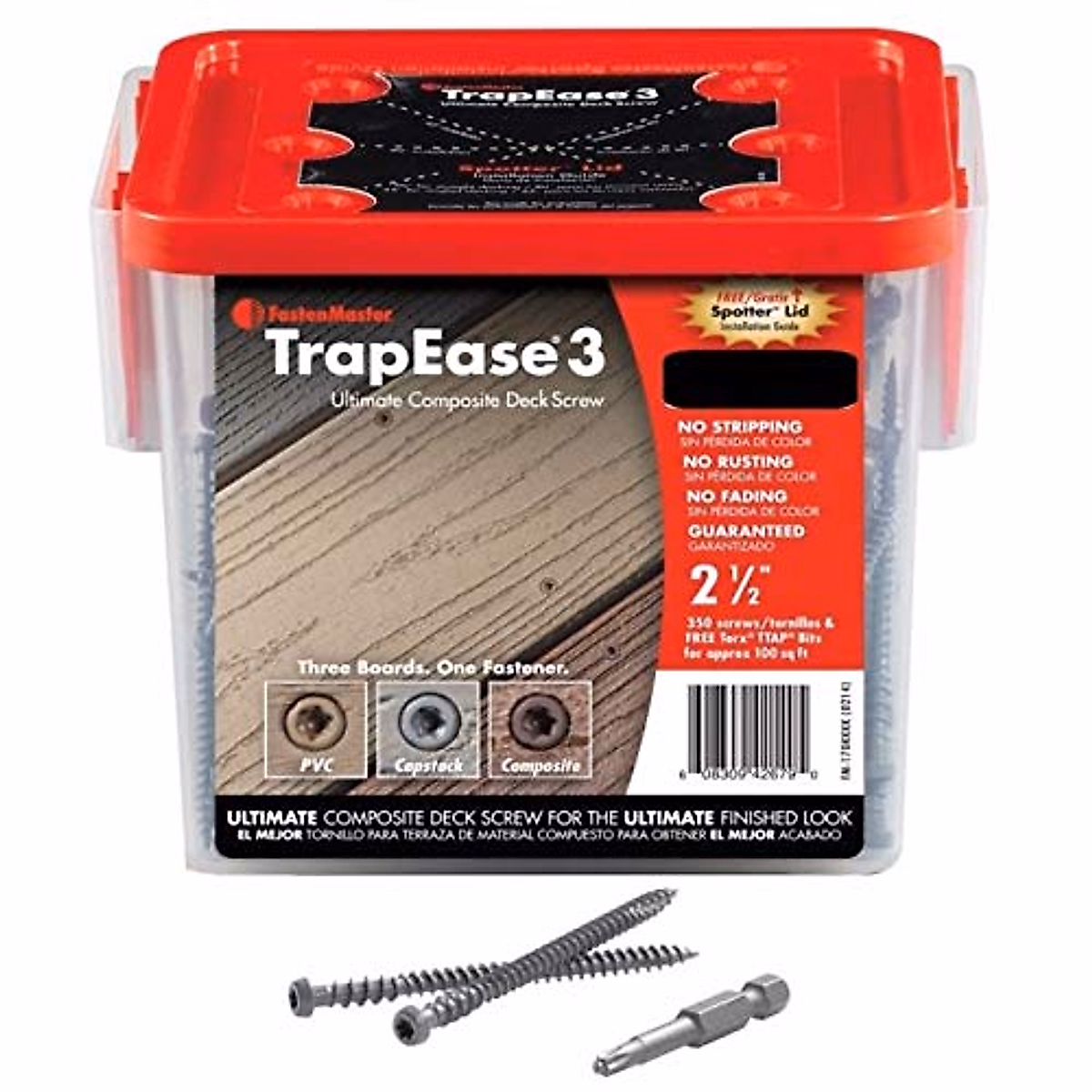 TrapEase 3 Deck Screw 2-1/2" (350) Screws (Beach Dune/Carmel)