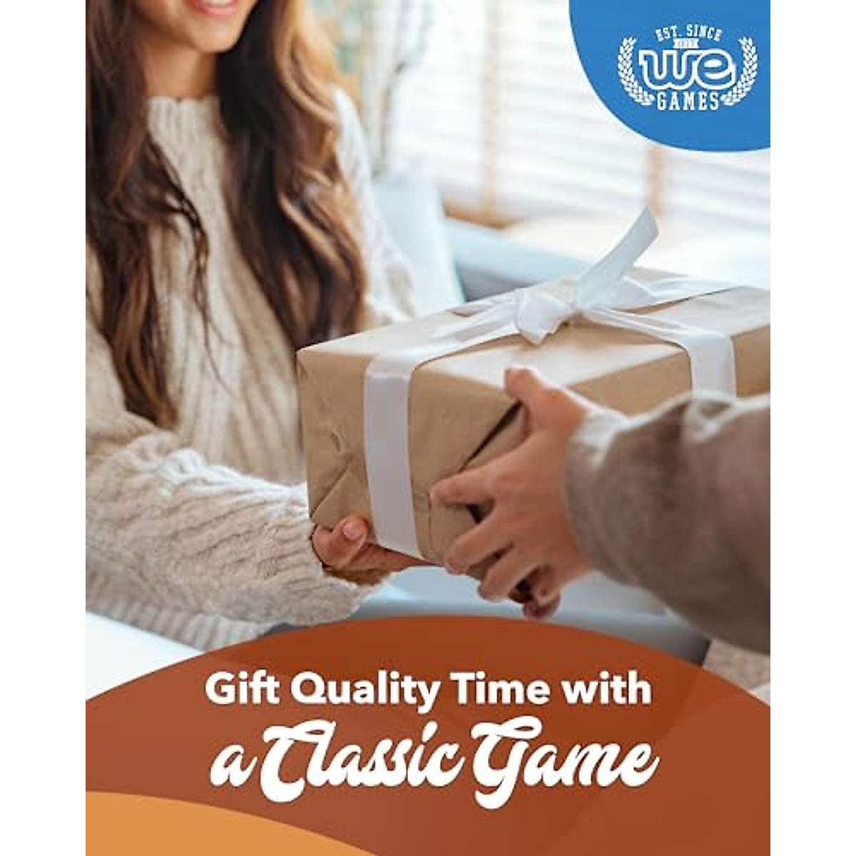 WE Games Shut The Box Wooden Board Game - Classic 4 Player Table Top Math Dice Game, Walnut Stained Wood, 8.5 inch Travel Size, 10 Numbers, for Families and Adults