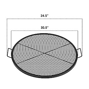 Stanbroil Heavy Duty X-Marks Fire Pit Cooking Grill Grates with Support X Wire - Outdoor Round BBQ Campfire Grill Grid - Camping Cookware, 30 Inch