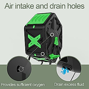 SQUEEZE master Light Weight Tumbling Compost Bin-Single Chamber Compost Tumbler 18.5 Gallon/70L