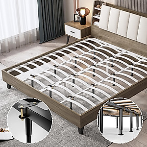 4 Pack Adjustable Height Center Support Leg for Bed Frame, Upgrade Under Bed Support Leg with Wider Base, Bed Support Legs for Wood Slats, Bed Frame Legs Replacement, Patas para Cama Queen De Madera