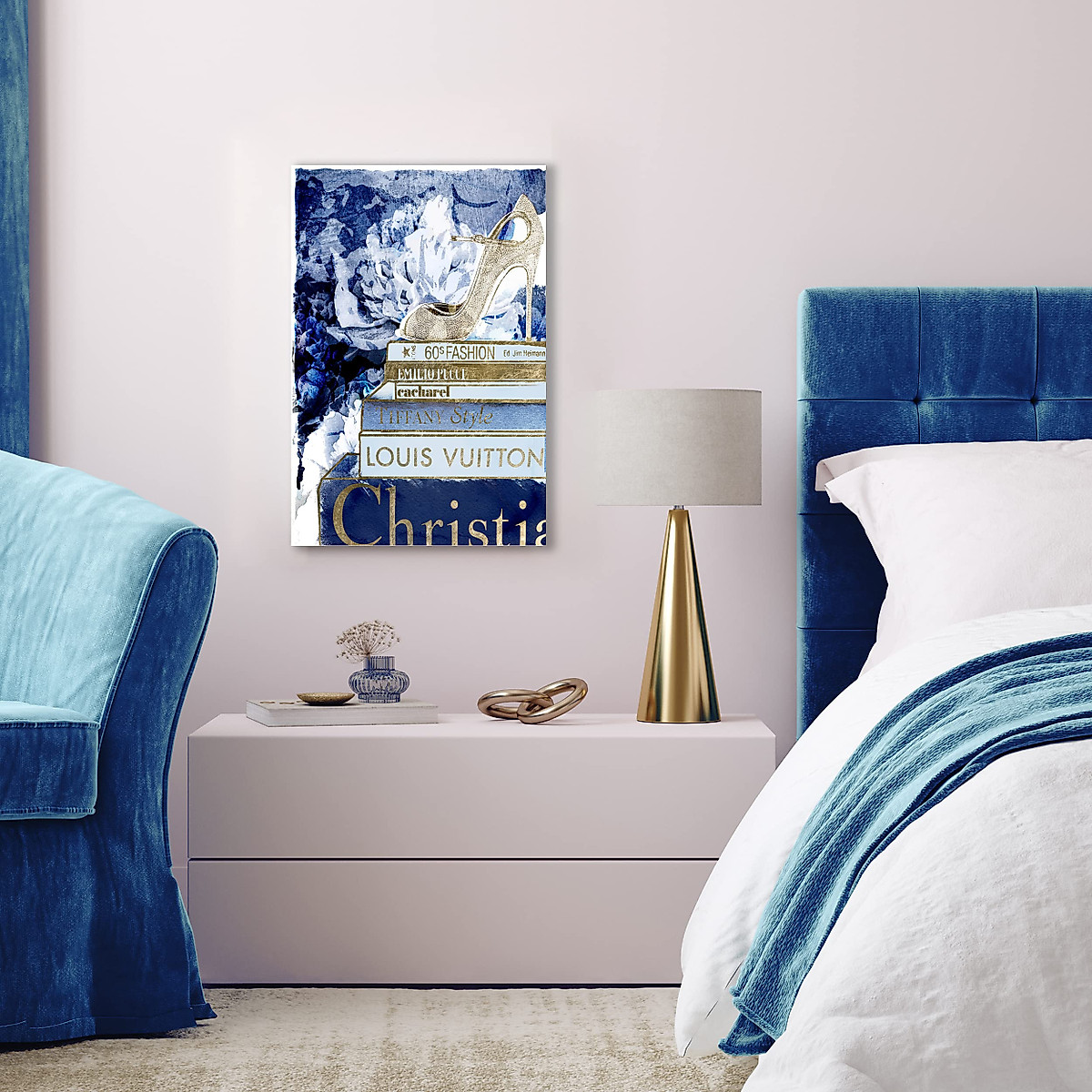 Wynwood Studio Fashion and Glam Wall Art Canvas Prints 'What's On My Mind Navy Custom' Home Décor, 16 in x 24