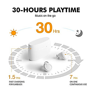 XTREMTEC True Wireless Earbuds Bluetooth Earbuds Noise Cancelling Bluetooth Headphones for iPhone/Android Small Earbuds with Mic Waterproof Cordless in-Ear Earphones Deep Bass Sound Headsets (White)