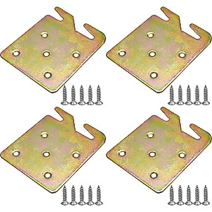 BokWin 4PCS Heavy Duty Wood Bed Rail Hook Plates, Universal Bed Claw Hook Plates for Wooden Headboard Footboard Frame Bracket with Mounting Screws