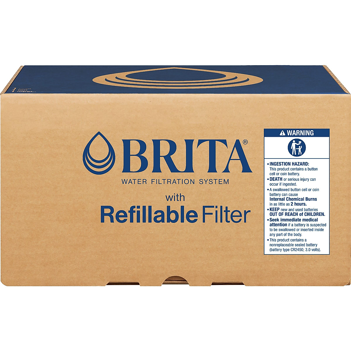 Brita Refillable Water Filtration System with Large 10 Cup Pitcher, Everyday, White, and 1 Refillable Filter