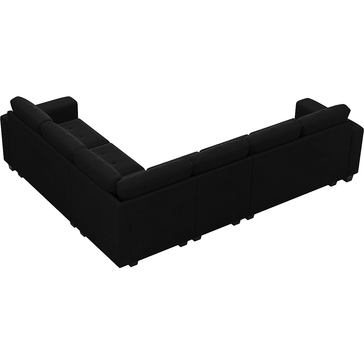 Belffin Velvet Modular L Shape Sectional Sofa Couch with Chaise Reversible Corner Convertible Sectional Sofa Couch Black