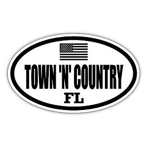3 Pack Reflective Town 'n' Country FL Florida Hillsborough County Stealthy US Flag Euro Decal Sticker Vinyl for Hard Hats, Bottles, Glass, Toolbox 2" x 3"