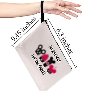 Hanamiya Na Snacks Bag for Travel, Funny Makeup Bag, Waterproof Makeup Bag, Washable, Reusable for Travel, Beach, Cute Toiletry Bag for Girls Teens Friends- I'm Just Here for The Snacks