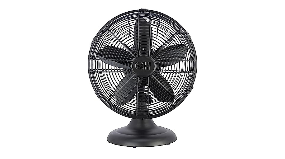 Good Housekeeping Retro 12" Table Fan - Matte Black