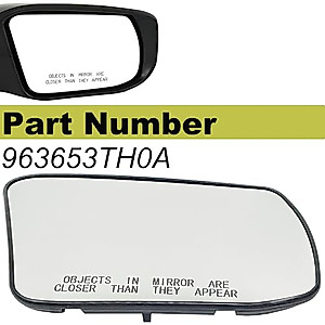 Altima Passenger Side Heated Mirror Glass with Rear Holder Compatible with Nissan Altima Sentra 2013-2018 Altima Sentra Right Side Mirror Glass Replace 963653TH0A