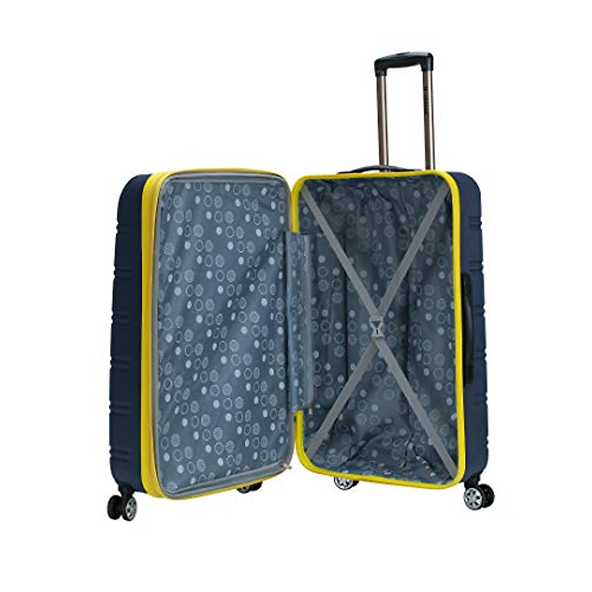 Rockland Melbourne Hardside Expandable Luggage with Spinner Wheels, Navy, Checked Large 28"