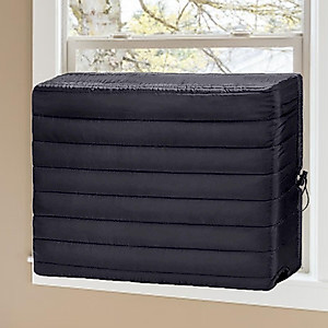 ALMOXVYE Indoor Air Conditioner Cover, AC Unit Covers for Inside, AC Cover for Inside Window Unit 17 x 13 x 3.5 inch ( L x H x D ), Black