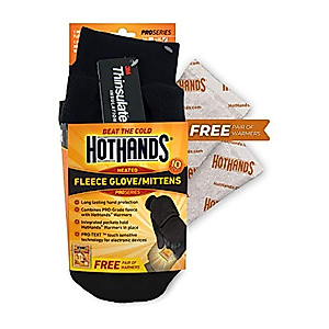 Hothands Large/Extra Large Fleece Glove Mitts, Black, Large/x-Large (MB2)