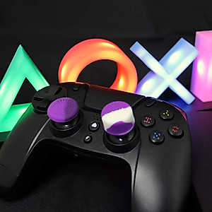 Gioteck GTX PS4 – Thumb Grips PS4 Silicone Caps/Caps for Joysticks Playstation 4 – Non-Slip – Aiming Aid – PS4 Controller Protection – Camo Mauve and White