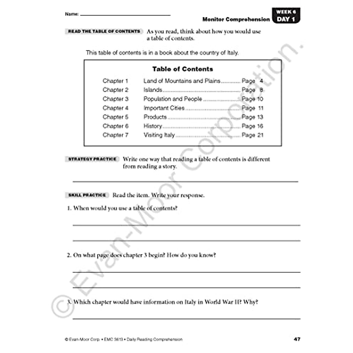 Evan-Moor Daily Reading Comprehension, Grade 3