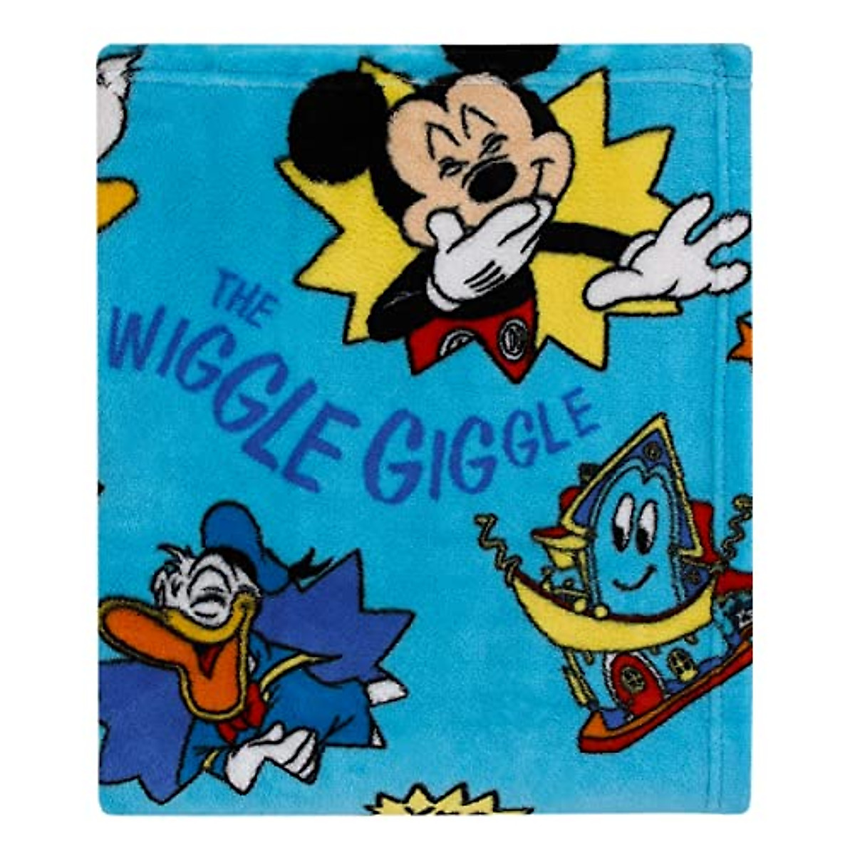 NoJo Disney Mickey Mouse Funhouse Crew Blue, Red and Yellow, Funny, and Donald Duck Laugh It Up Super Soft Toddler Blanket