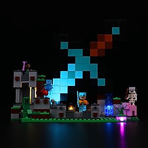 Hilighting Upgraded Led Light Kit Compatible with Lego Minecraft The Sword Outpost 21244 Building Toys, Lights Decoration Compatible with Lego 21244 (Model Not Included)