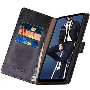 SUANPOT for Samsung Galaxy A54 5G Wallet case with RFID Blocking Credit Card Holder,Flip Book PU Leather Protective Cover Women Men for Samsung A54 Phone case Black