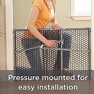 Safety 1st Vintage Wood Baby Gate with Pressure Mount Fastening (Gray)