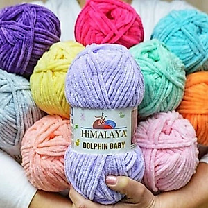 1 Pack/Skein Himalaya Dolphin Baby, Each Skein 100 Gr/3,5 oz, 120 mt/ 132 yd, Super Bulky Yarn, Blanket Yarn, Velvet Yarn, Knitting Yarn, Amigurumi Yarn, Baby Yarn 80311