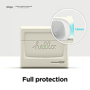 elago AW3 Case Compatible with AirPods 3rd Generation Case Cover 2021 - Classic Monitor Design, Shock-Absorbing Protection, Wireless Charging [US Patent Registered] - Classic White