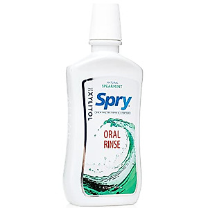 Spry Natural Mouthwash Dental Defense Oral Rinse with Xylitol, All-Natural Spearmint, 16 fl oz (Pack of 1)