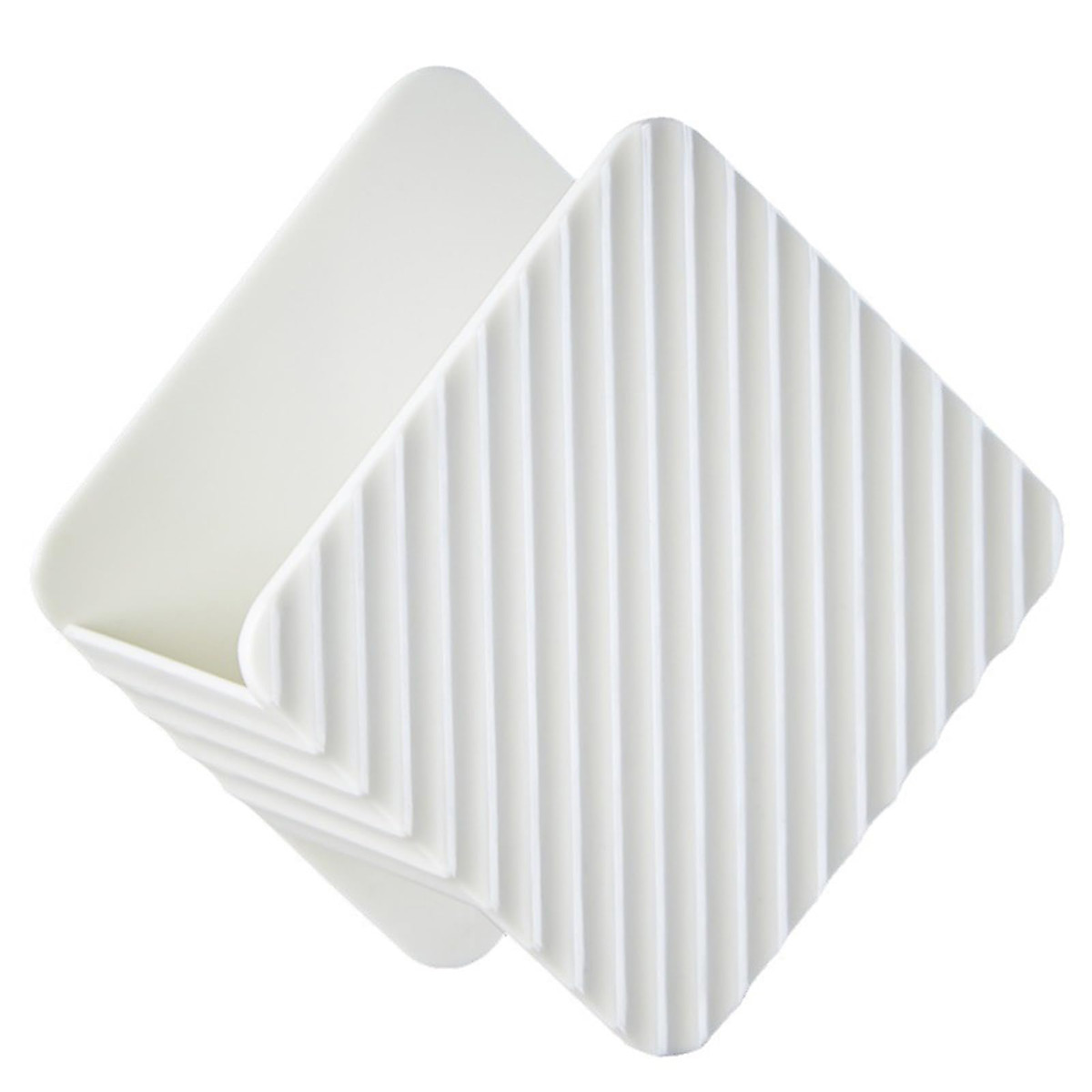 VALINK Sink Sponge Holder, Plastic Sink Sponge Caddy Sink Organizer Cleaning Cloth Storage, Adhesive Sponge Holder for Kitchen Sink White