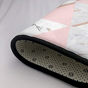 NiYoung Bedroom Livingroom Sitting-Room Big Size Area Rug Home Decor - Rose Gold Grey Marble Floor Mat Doormats Fast Dry Toilet Bath Rug Exercise Mat Throw Rugs Carpet