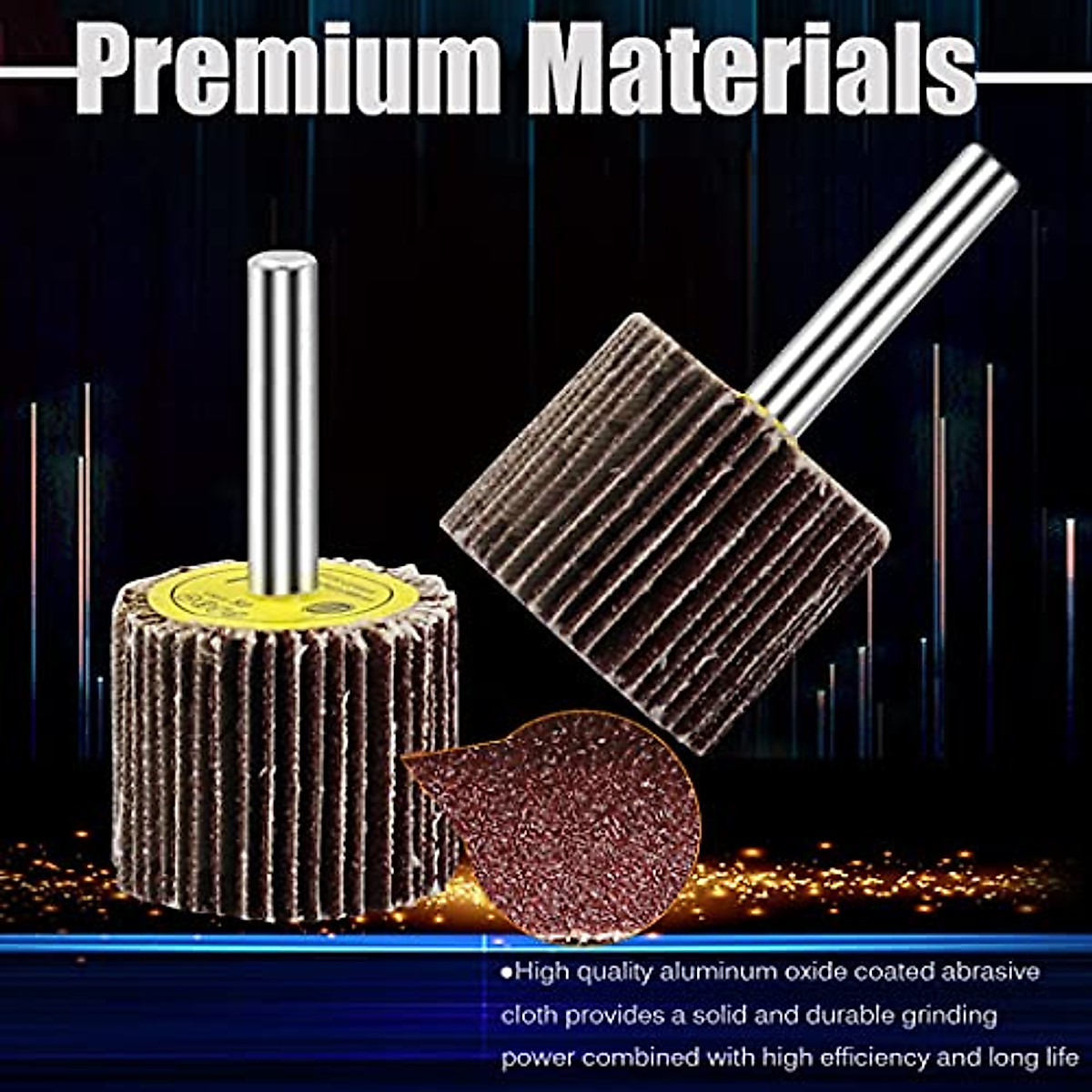 Mixiflor 24 Pcs Abrasive Flap Wheel Sander Set, 80 Grit Sanding Flap Wheel, 1/4" Shank Flap Wheel Sander for Drill, Die Grinder Flap Wheel for Remove Rust