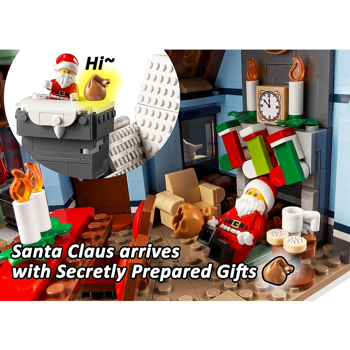 LEGO Icons 10293 Santa's Visit Winter Village Collections (1445 Pieces)