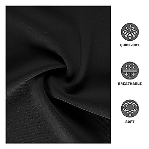 BIG ELEPHANT Teen Girls Athletic Shorts with Zipper Mesh Pockets for Basketball, Soccer, Running, Biking (Black, 16-18 Years)