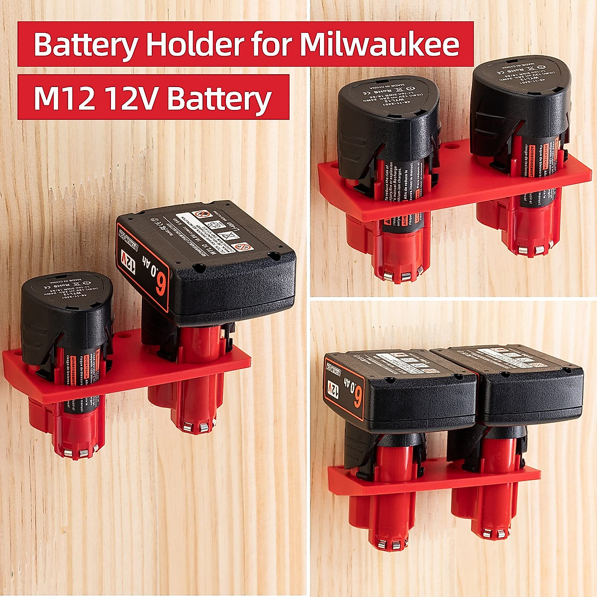 Crtbelfy 3 Pack Holder for Milwaukee Mounts/Hanger/Dock Holder Fit for 48-11-2401 48-11-2402 48-11-2410 48-11-2411 48-11-2420