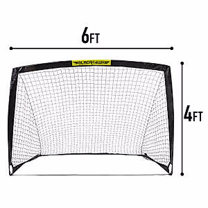 Franklin Sports Blackhawk Backyard Soccer Goal - Portable Kids Soccer Net - Pop Up Folding Indoor + Outdoor Goals - 6'6" x 3'3" - Black
