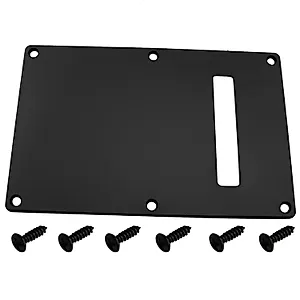 LQ Industrial Guitar Back Plate 1Set Black Electric Guitar Backplate Cavity Tremolo Cover Pick Guard with 6PCS Screws for ST SQ Electric Guitar