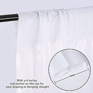 White Backdrop Curtains for Baby Shower 5ftx7ft Tulle Photo Drapes Backdrop for Wedding Party Birthday Photography Background