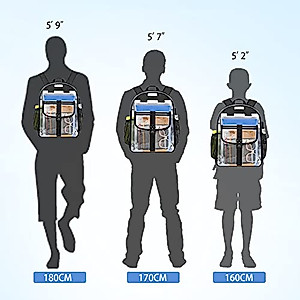 UEASE Clear Backpack for School Heavy Duty 17In Large Clear Bookbag Waterproof Transparent Backpack for Work College