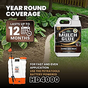 PetraTools Mulch Glue, Mulch Binder Glue, Small Gravel Binder, Landscape Adhesive, Small Gravel Stabilizer, Glue for Landscape, Small Pebble Glue, Landscape Lock (32oz)