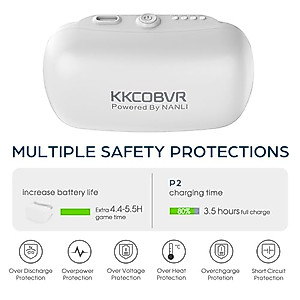 KKCOBVR IR Battery Elite Head Strap with 10000mAh Power Pack Compatible with Meta/Oculus Quest 2 Accessories, Buit-in Ir Illuminator Tracking in Dark