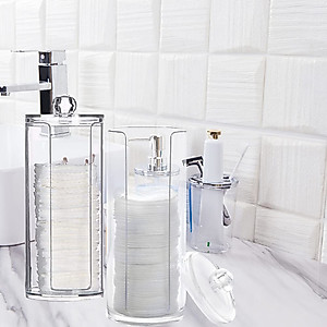 Cosmetic Organizer for Qtip Holder Dispenser Cotton Balls Cotton Swabs Clear Plastic Storage Box Makeup Organizer with Lid Cotton Swab Ball Pad Holder