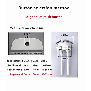 EEASSA Toilet Flush Valves Bathroom Toilet Press Flush Switch Button Closestool Round Big Dual Push Button Toilet Press Flush Switch Button,JO21013 Toilet Tank Button